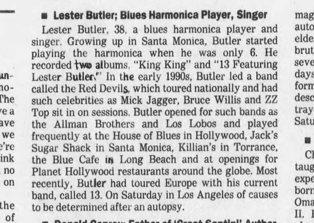 The final days of Lester Butler – No Fightin'